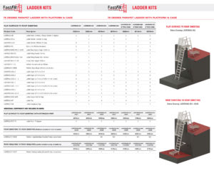 LADDER KIT – 75 DEGREE PARAPET LADDER WITH PLATFORM & CAGE – SafetyLink
