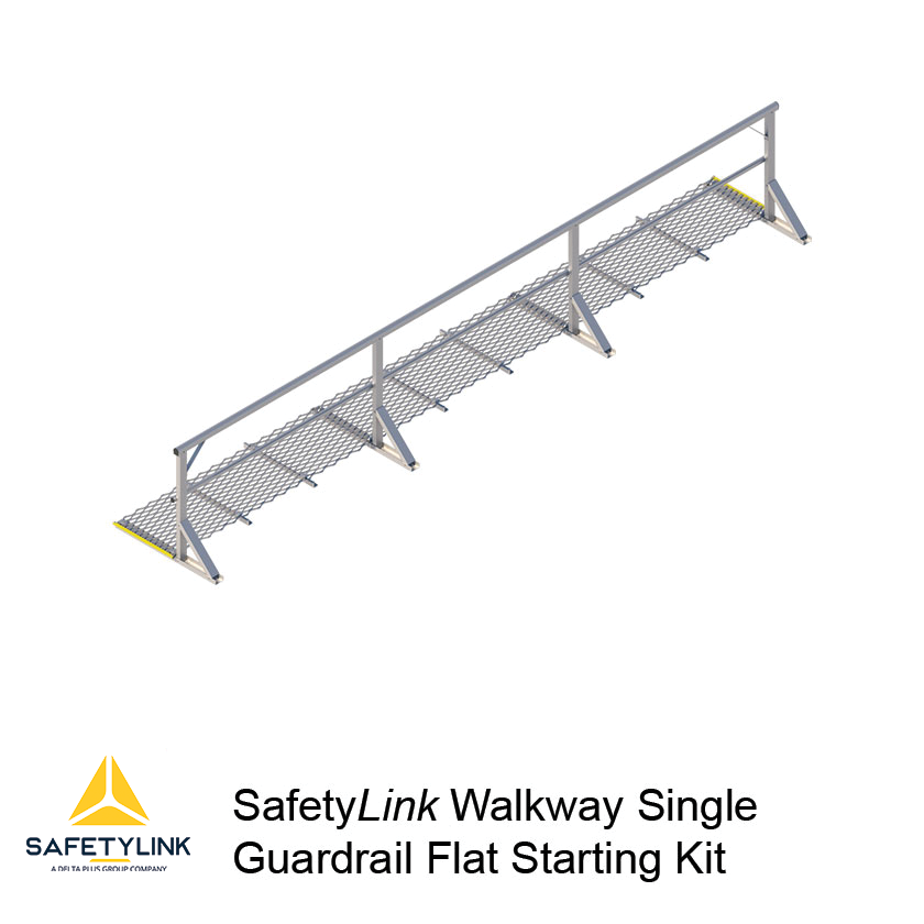 FASTFIT WALKWAY SYSTEMS – SINGLE GUARDRAIL FLAT STARTING KIT – SafetyLink