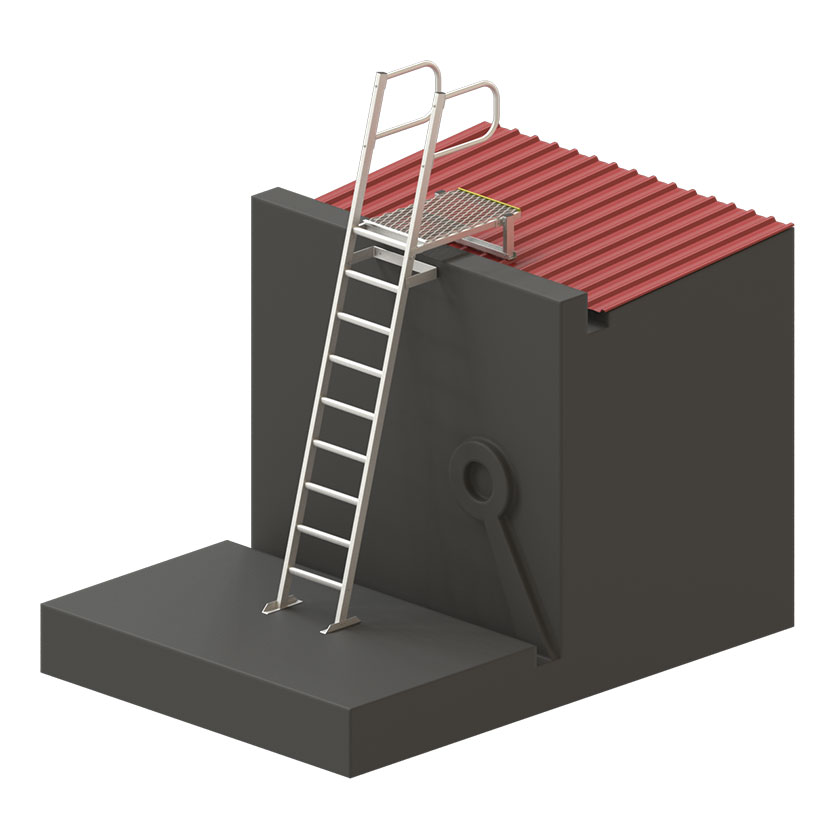 LADDER KIT – 75 DEGREE LADDER WITH TOP PLATFORM & HANDRAILS – SafetyLink