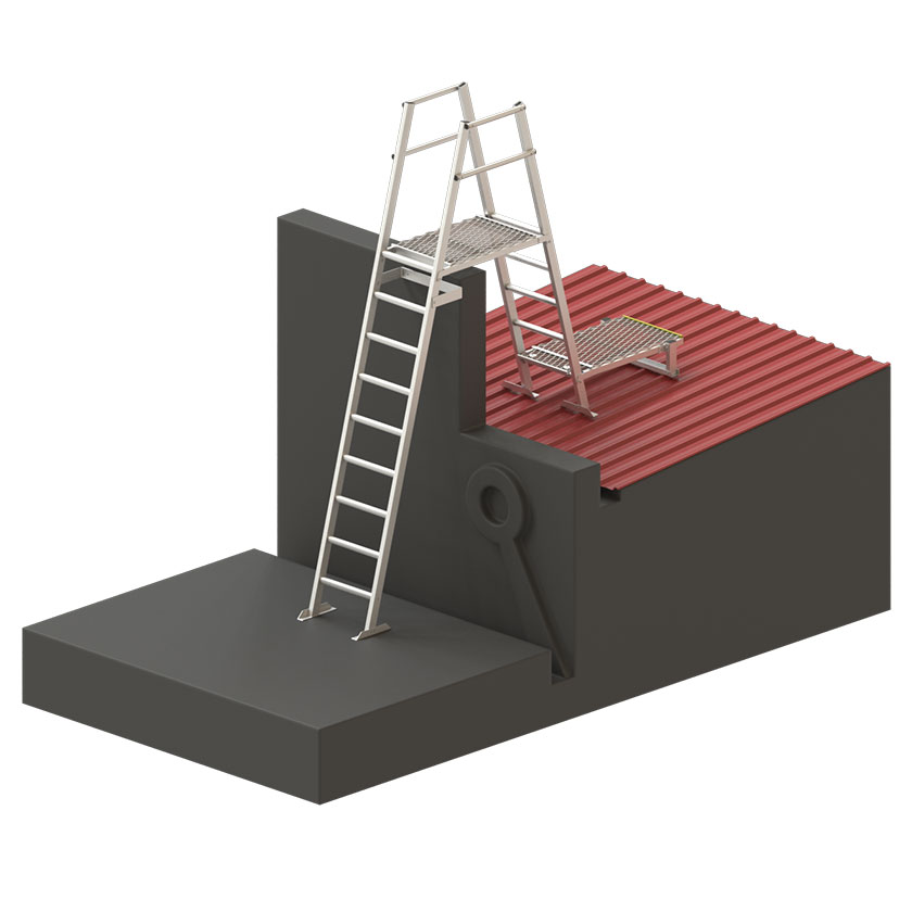 LADDER KIT – 75 DEGREE PARAPET LADDER WITH PLATFORM & HANDRAILS ...