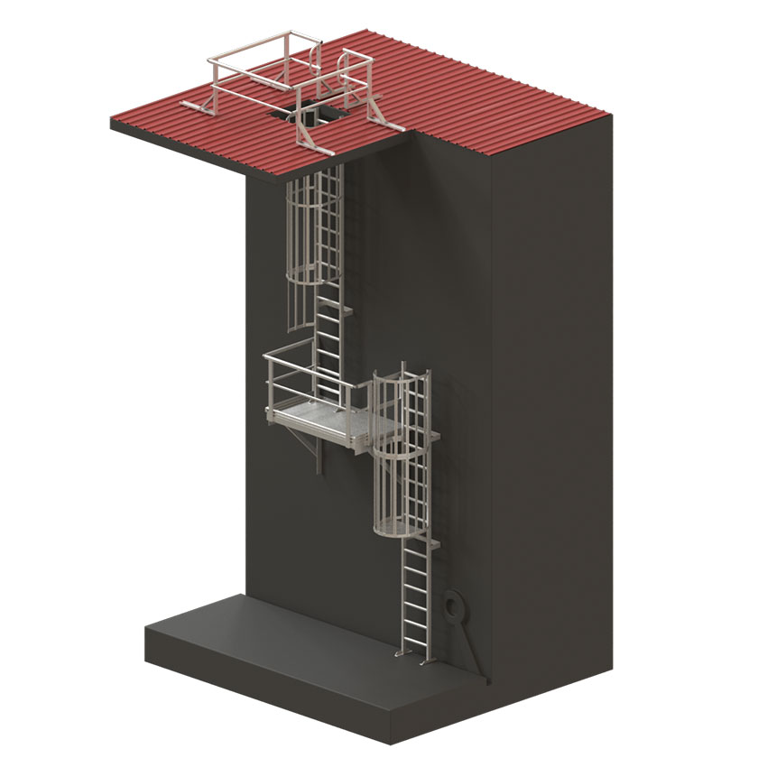 LADDER KIT – 90 DEGREE LADDER WITH MIDWAY REST PLATFORM FOR INTERNAL ...