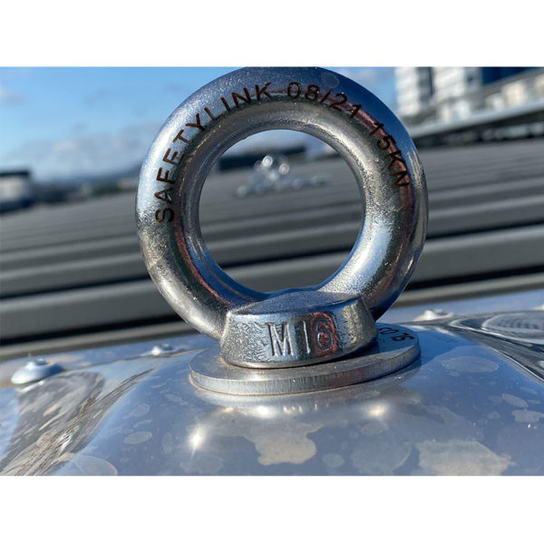 SafetyLink Abseil Roof Anchor Installed on metal roof – SafetyLink