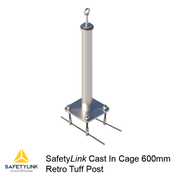 Concrete Cast-In TUFF-POST 600mm (Round) with Retro Eyebolt – SafetyLink