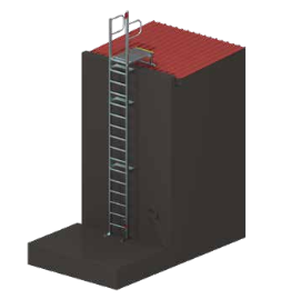 LADDER KIT – 90 DEGREE LADDER WITH VLINE WITH TOP PLATFORM – SafetyLink