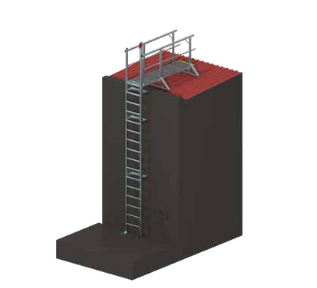 LADDER KIT – 90 DEGREE LADDER WITH VLINE, HANDRAILS & 2.4m ADJUSTABLE ...