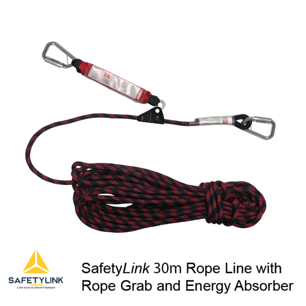 PPE – 30m Rope Line with Energy Absorber – SafetyLink